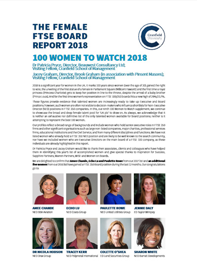 100 women to watch in 2018: annual list identifies leading UK professionals